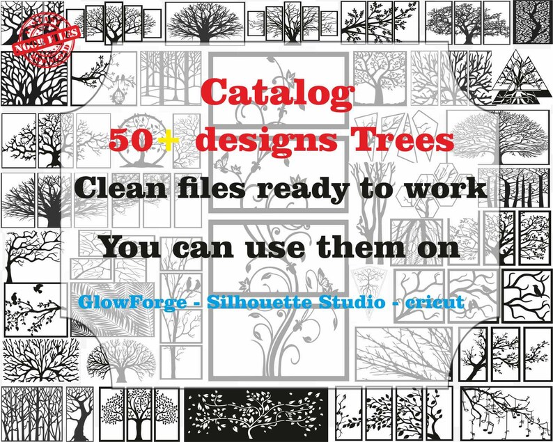 Tree Panels Svg,trees Wall Panels,tree Wall Decor,tree Patterns,tree ...