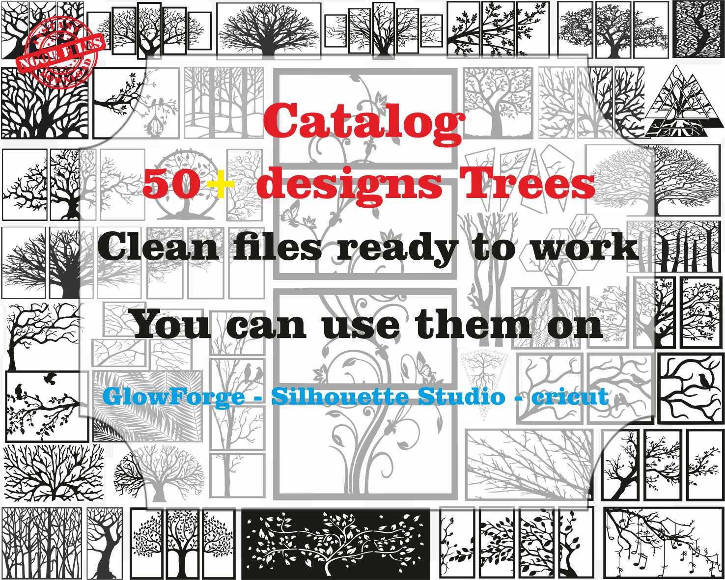 Tree Panels Svg,trees Wall Panels,tree Wall Decor,tree Patterns,tree ...