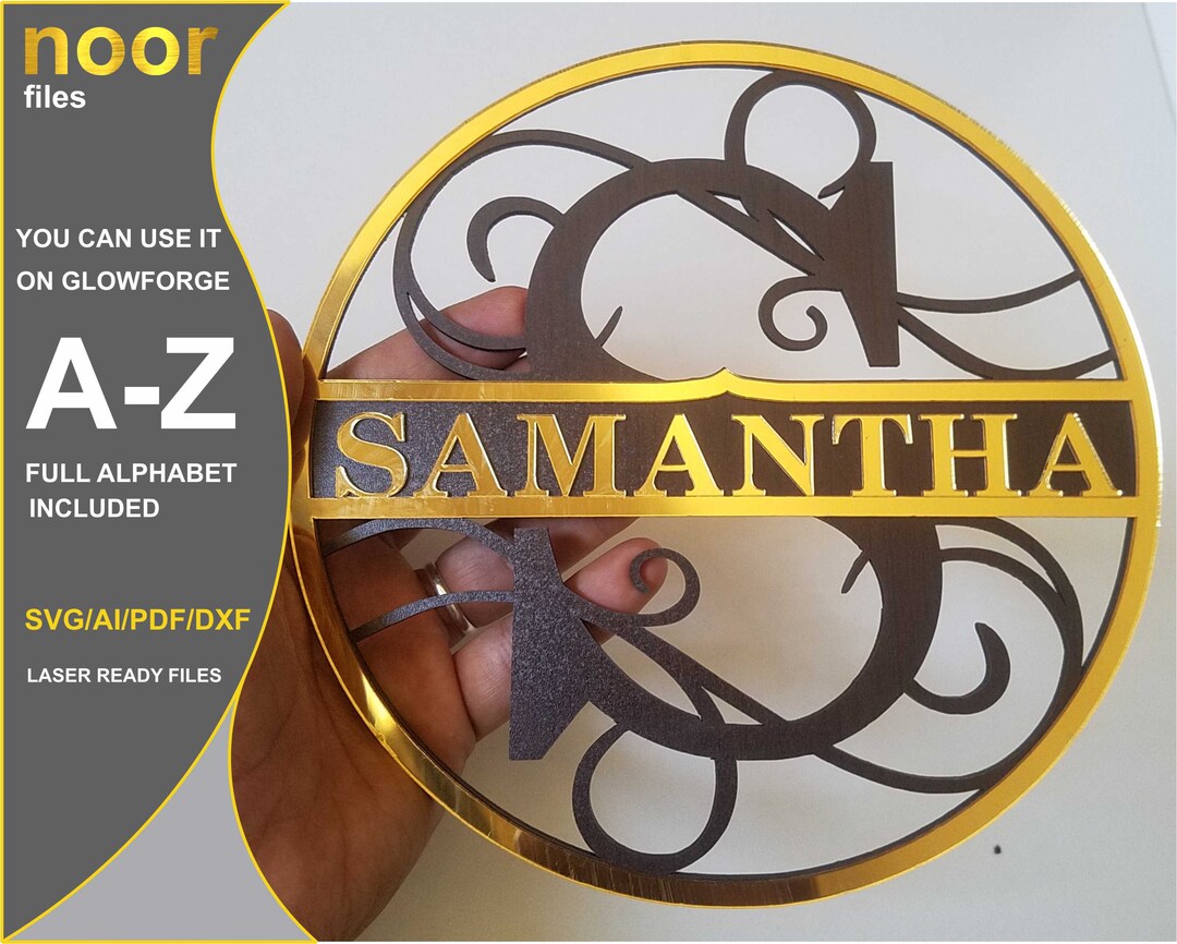 Letras de madera svg, letras de monograma svg, letras decoradas láser ...