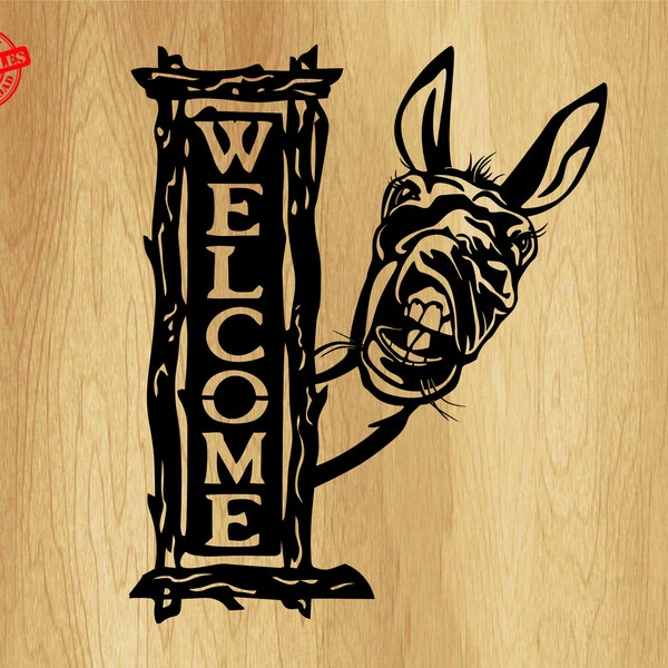 Donkey Welcome Svg - Etsy