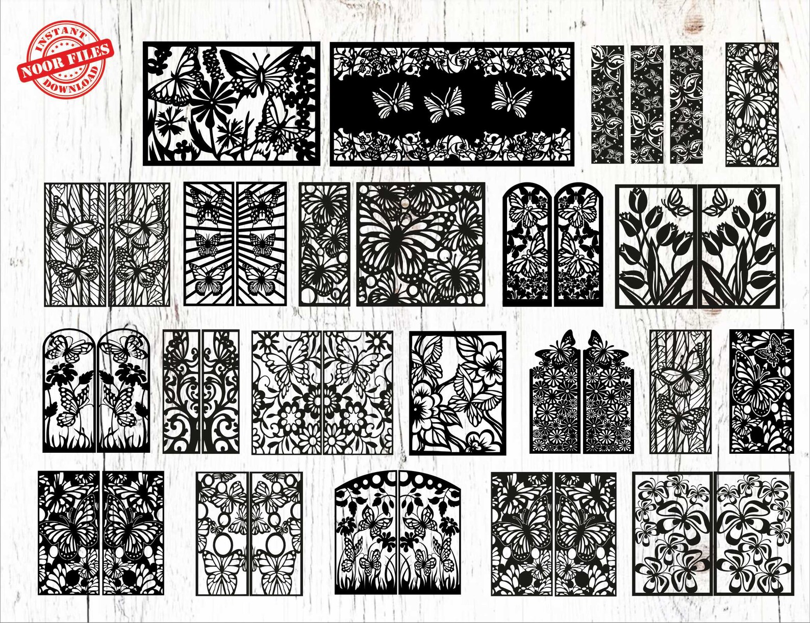 Butterfly Pattern Svg,layered Butterfly Svg,butterfly Panel Svg ...