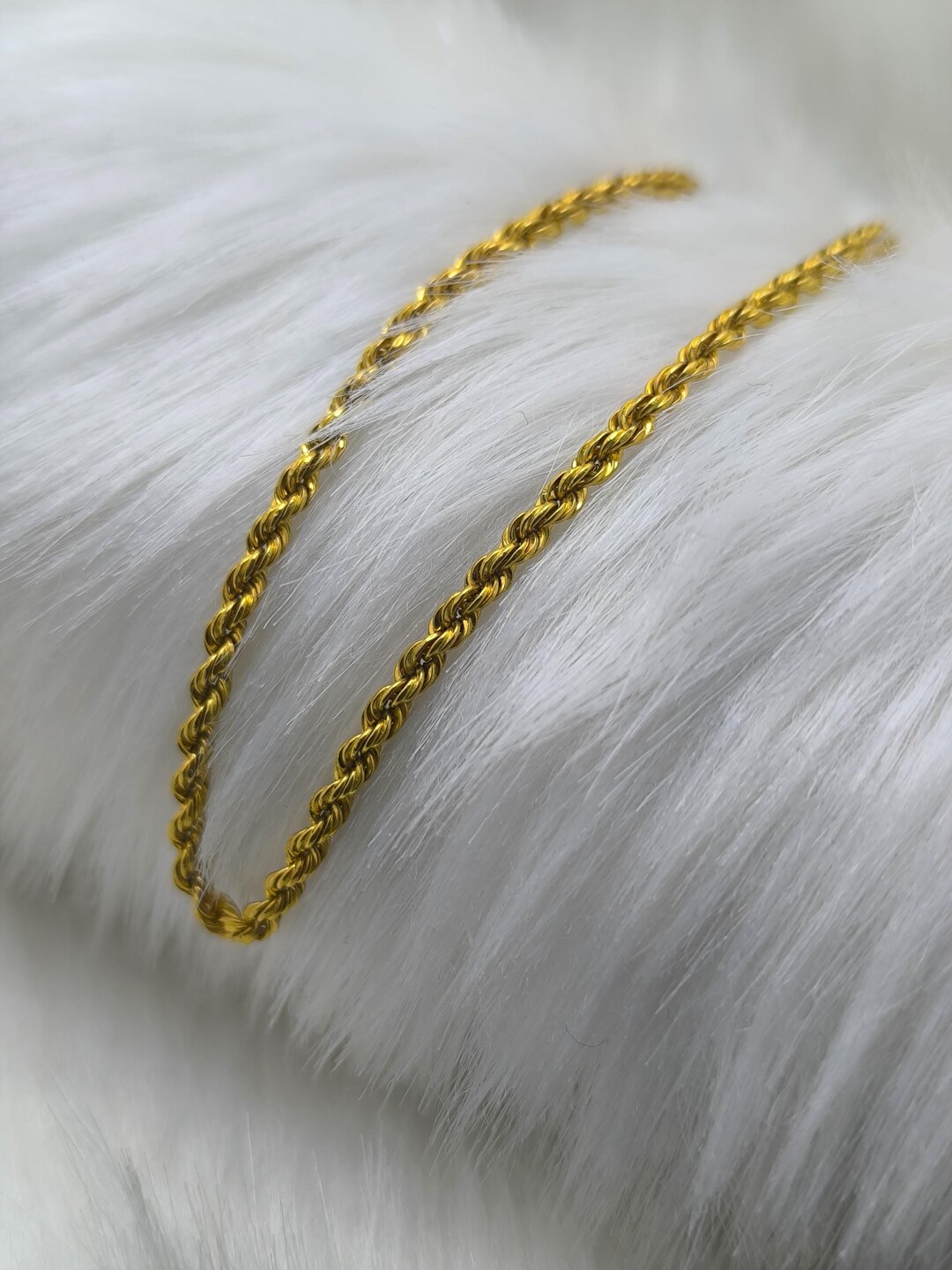 22k Pure Solid Gold Chain . Handmade Chain . Government Certified 916 ...