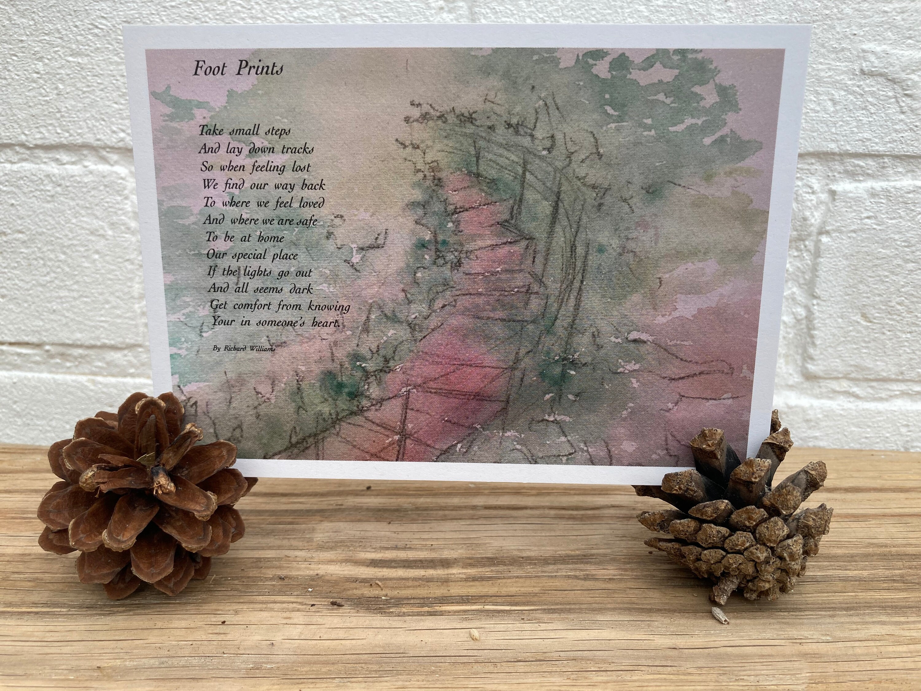 Footprints Original Art & Poetry A6 Postcard - Etsy