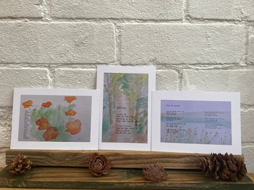 3x Original Art & Poetry A6 Postcards - Etsy