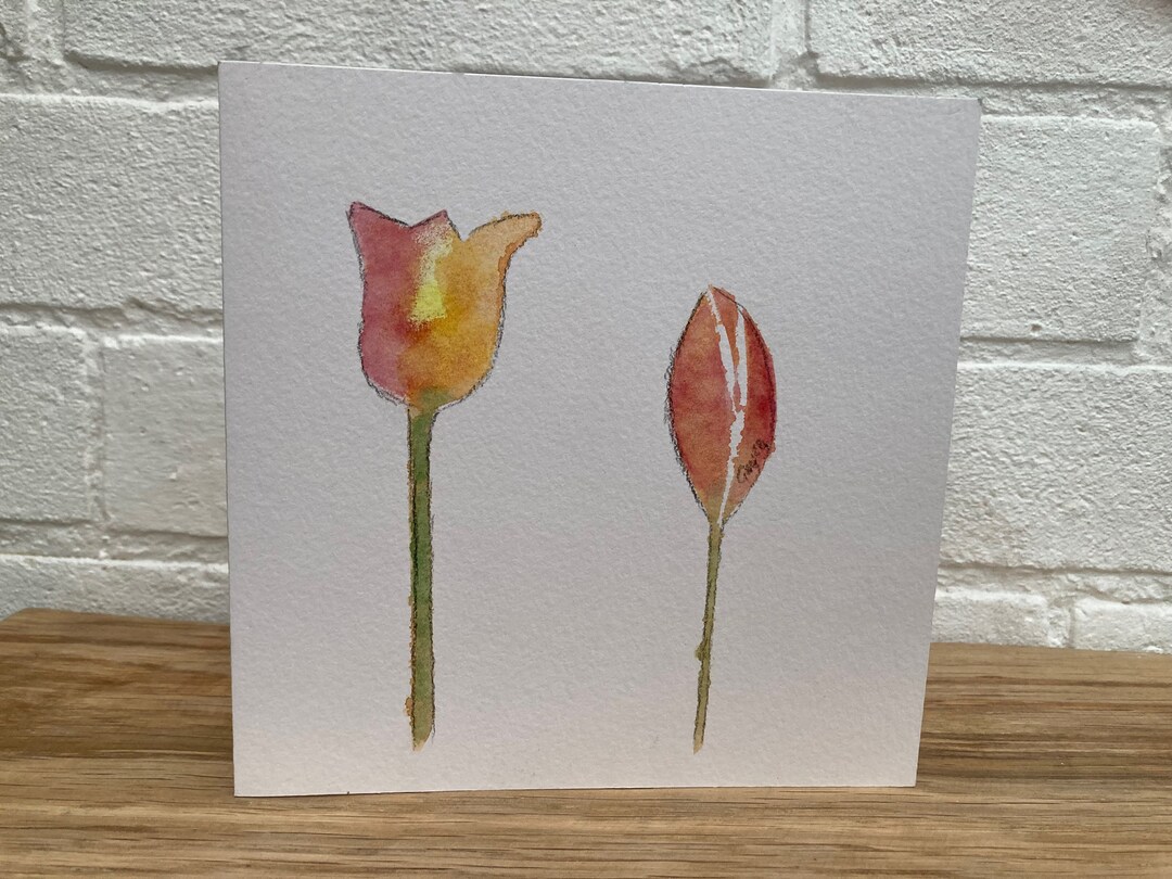 Two Tulips Card ( Made to Order ) - Etsy