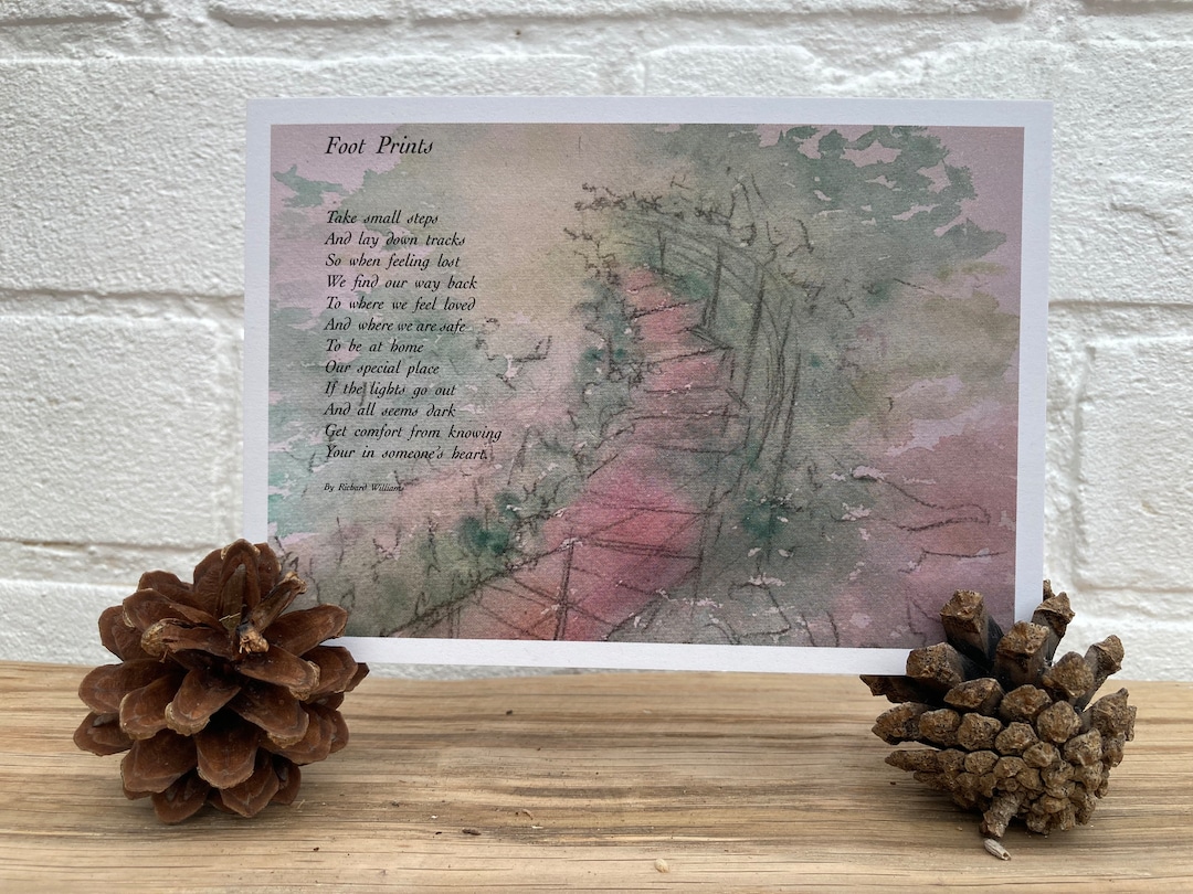 Footprints Original Art & Poetry A6 Postcard - Etsy