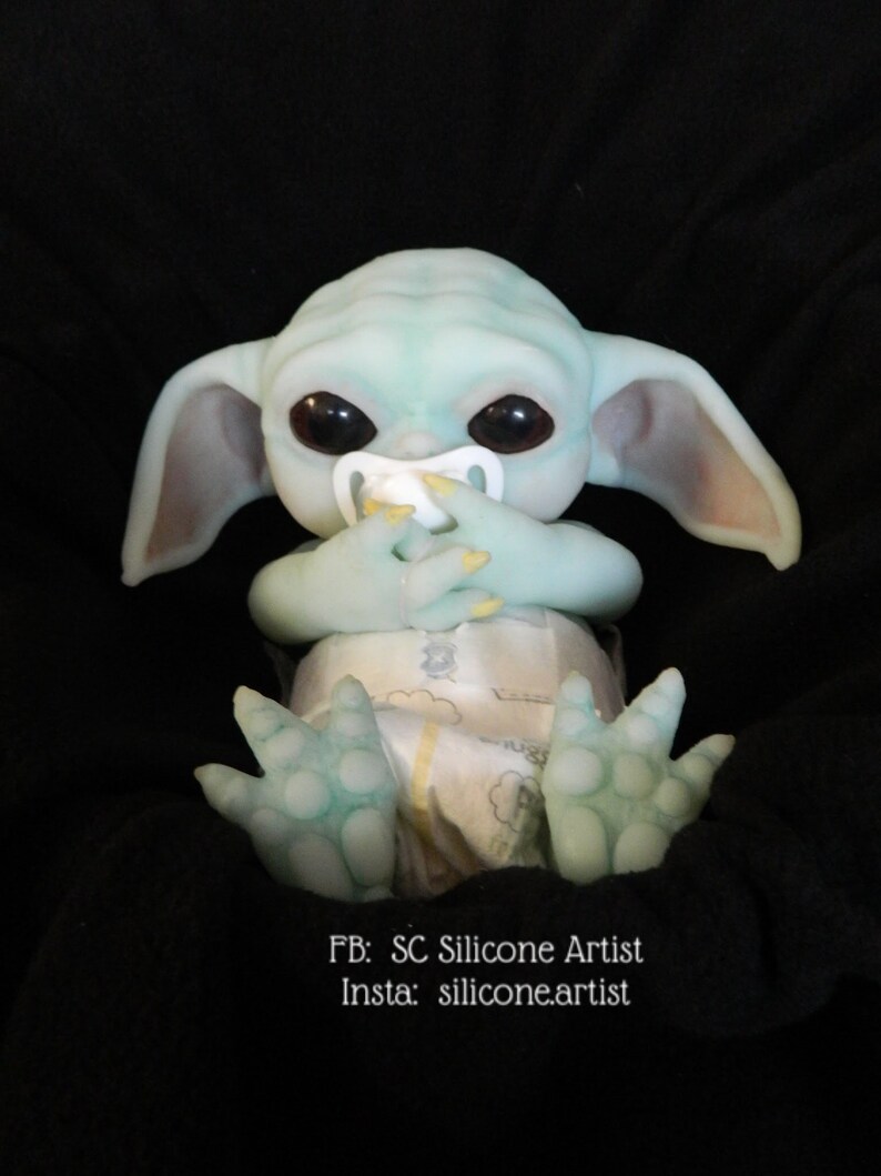 Full Body Soft Silicone Alien Baby Yoda Inspired Large | Etsy