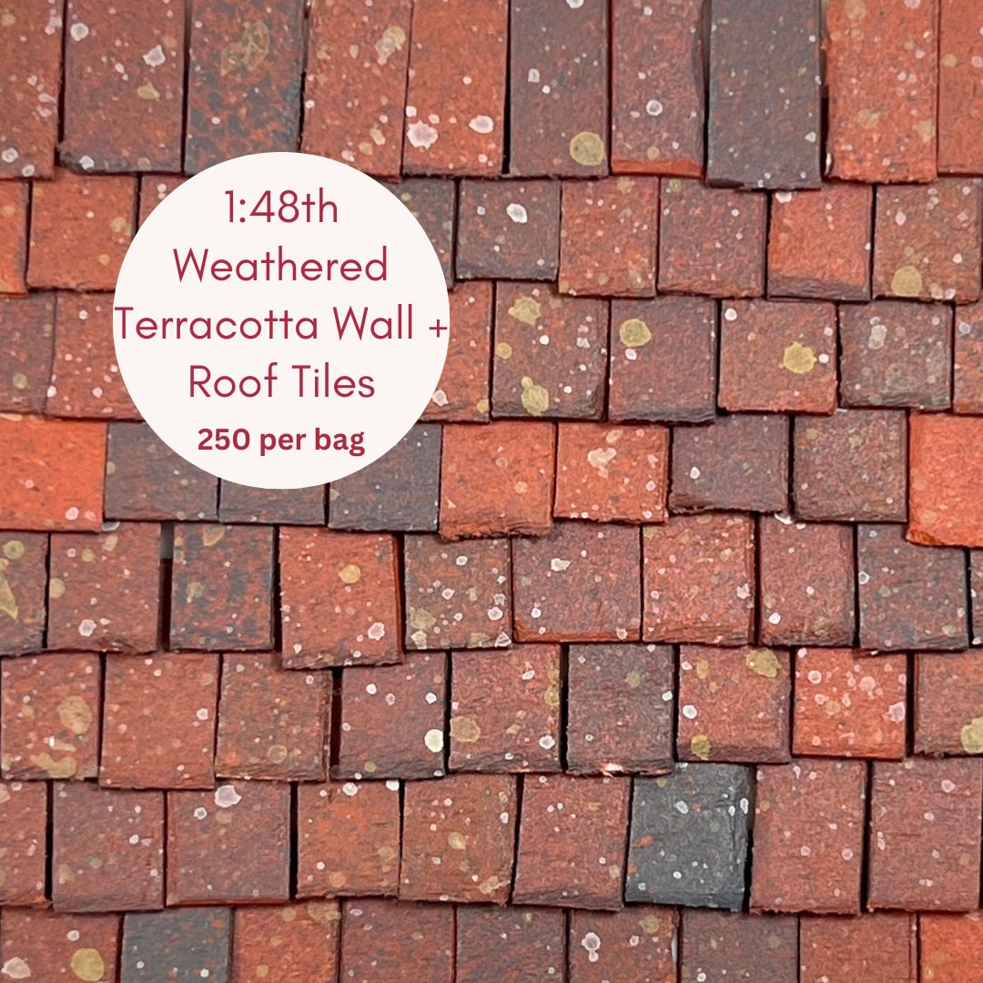 1:48th Scale - 0 Scale Miniature Model Train Diorama Roof + Wall Tiles ...