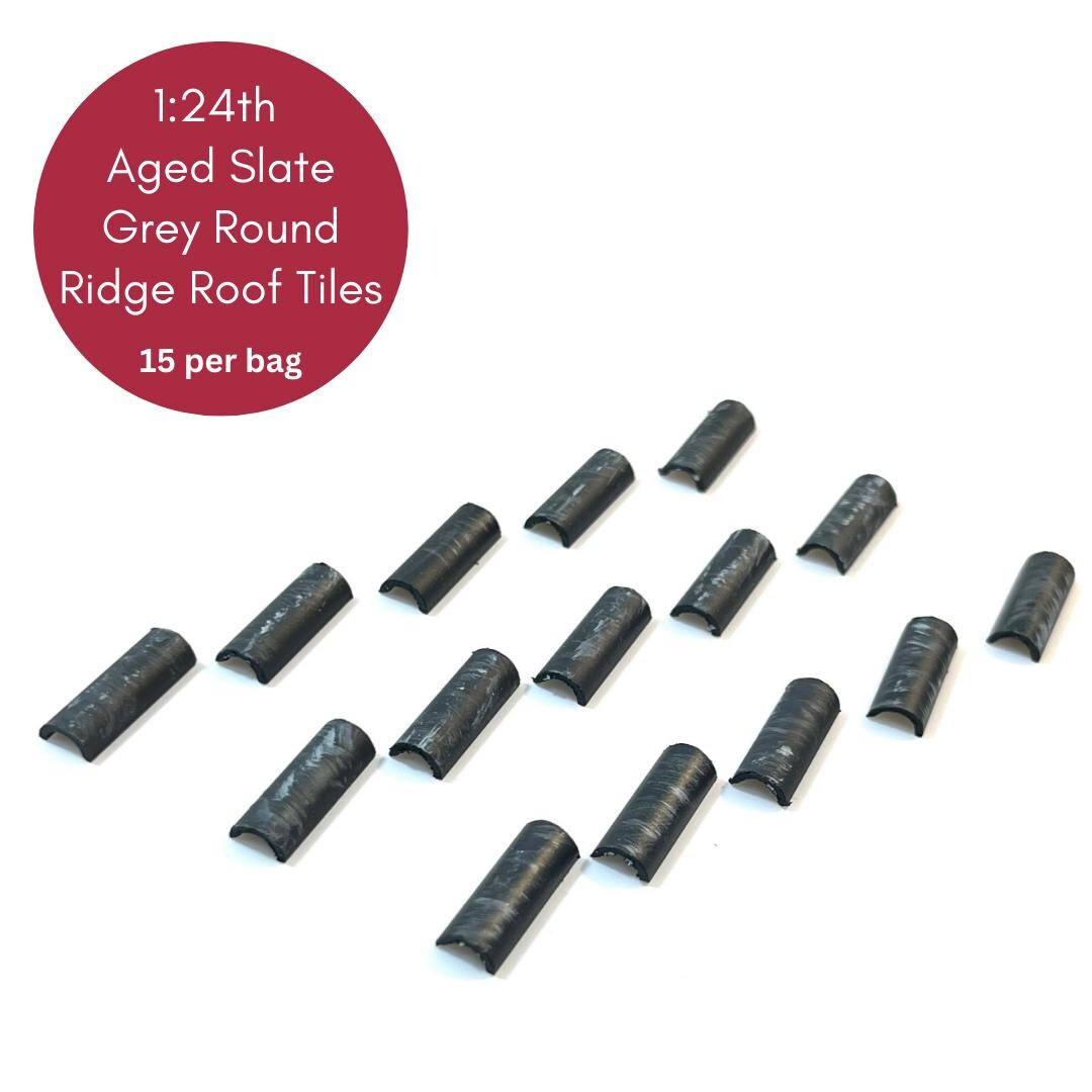 1:24th Scale Miniature Model Doll House 1/2 Round Ridge Roof Tiles Trim ...
