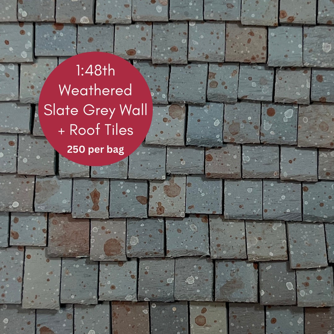 1:48th Scale - 0 Scale Miniature Model Train Diorama Roof + Wall Tiles ...