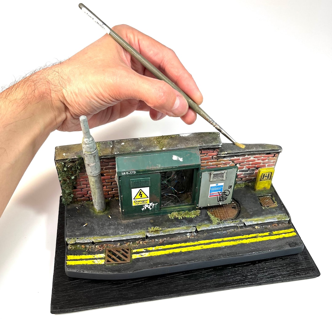 Miniature Scale Street Diorama Model. Urban Decay Graffiti. 1:20th ...