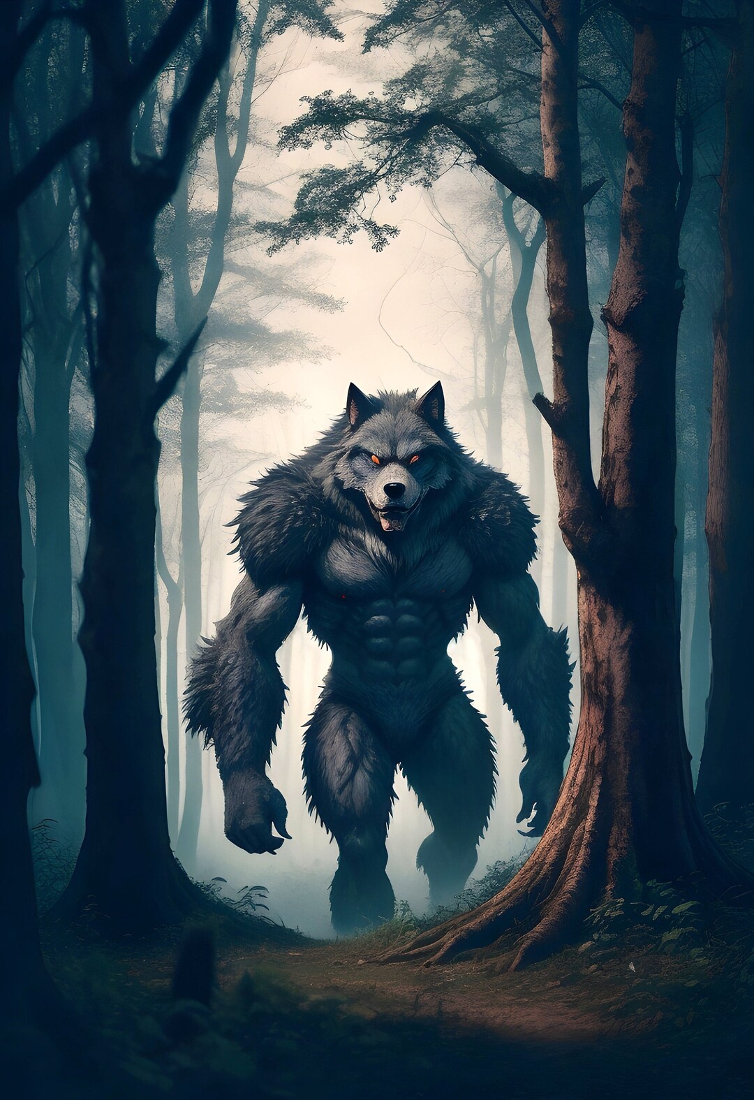 Werewolf, Wolf, Forest, Ambush, Dark Fantasy Art, Digital Painting ...