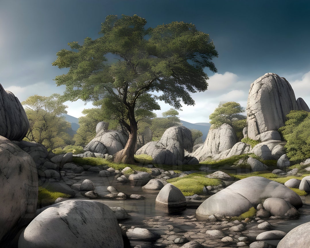 Rocky Path, Fantasy Art, Digital Painting, Enchanted Land, Magical ...