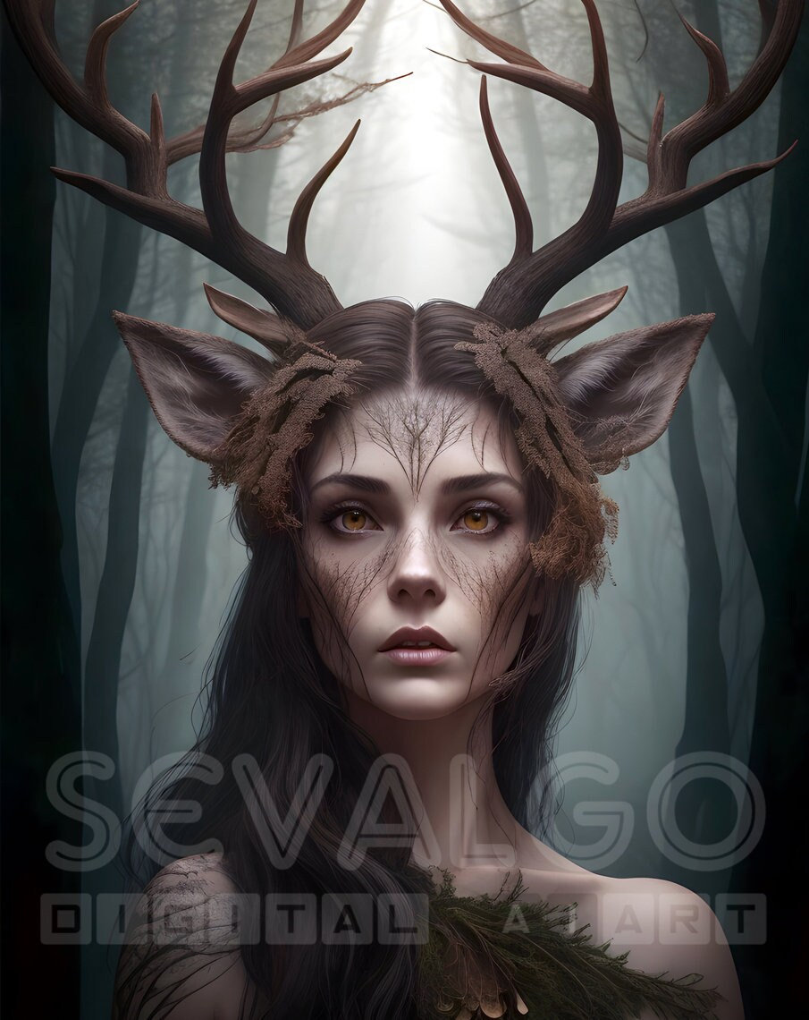 Druid, Healer, Shaman, Deer, Seer, Dark Fantasy Art, Digital Painting ...