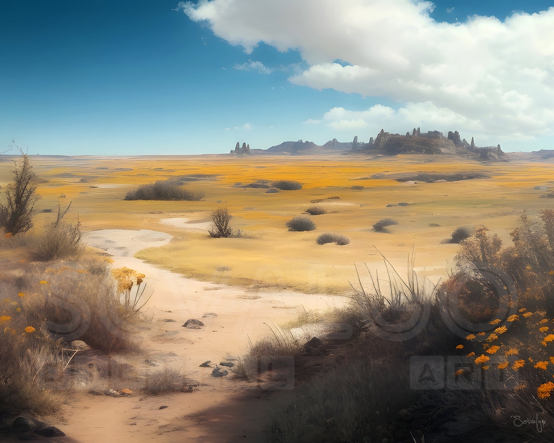 Field, Plains, Fantasy Art, Digital Painting, Enchanted Land, Magical ...