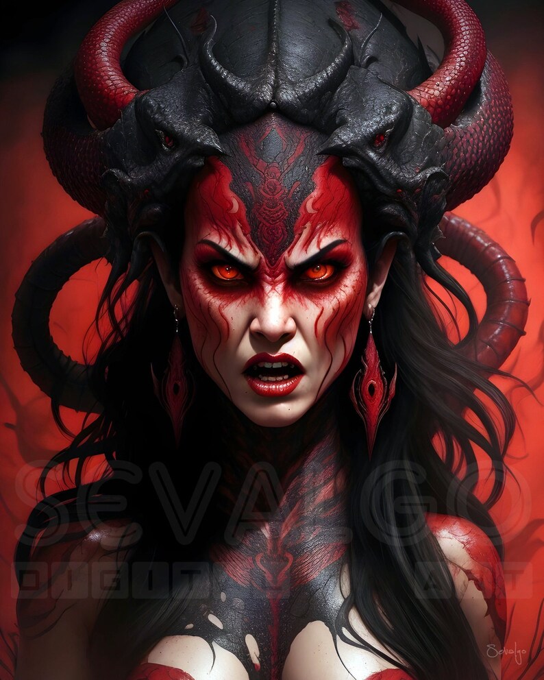 Lilith, Demon, Succubus, Snake, Dark Fantasy Art, Digital Painting, Monster, Tolkien, Demon ...