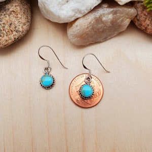 925forher Small Turquoise Earrings | Kingman Turquoise Dangle Earrings | Sterling Silver ...