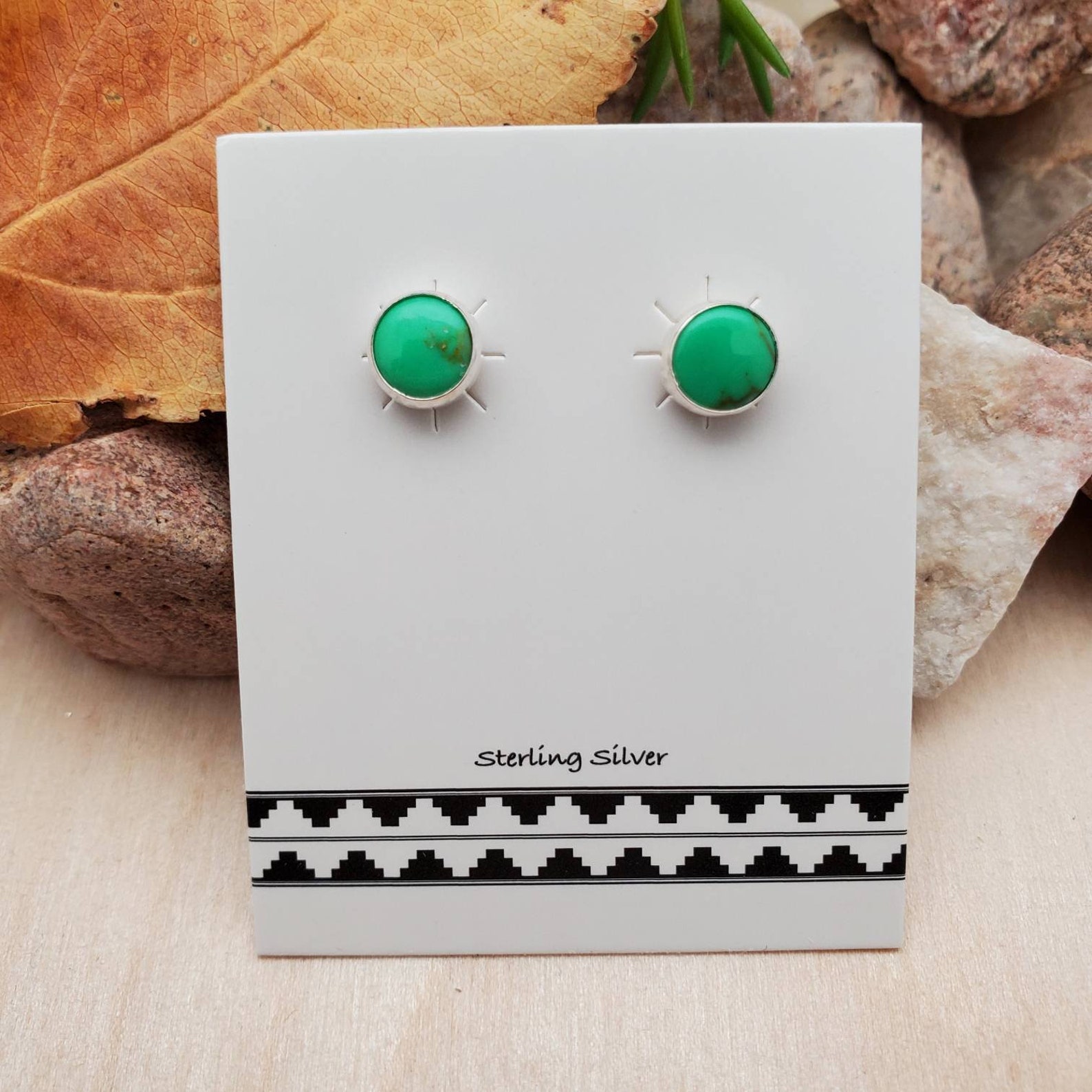 925forher Green Gaspeite Studs | Sterling Silver 5mm 6mm 8mm Gaspeite ...