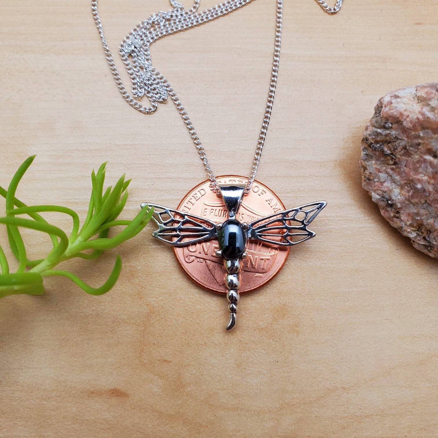 925ForHer Dainty Dragronfly Necklace Pendant With Silver Chain | Etsy