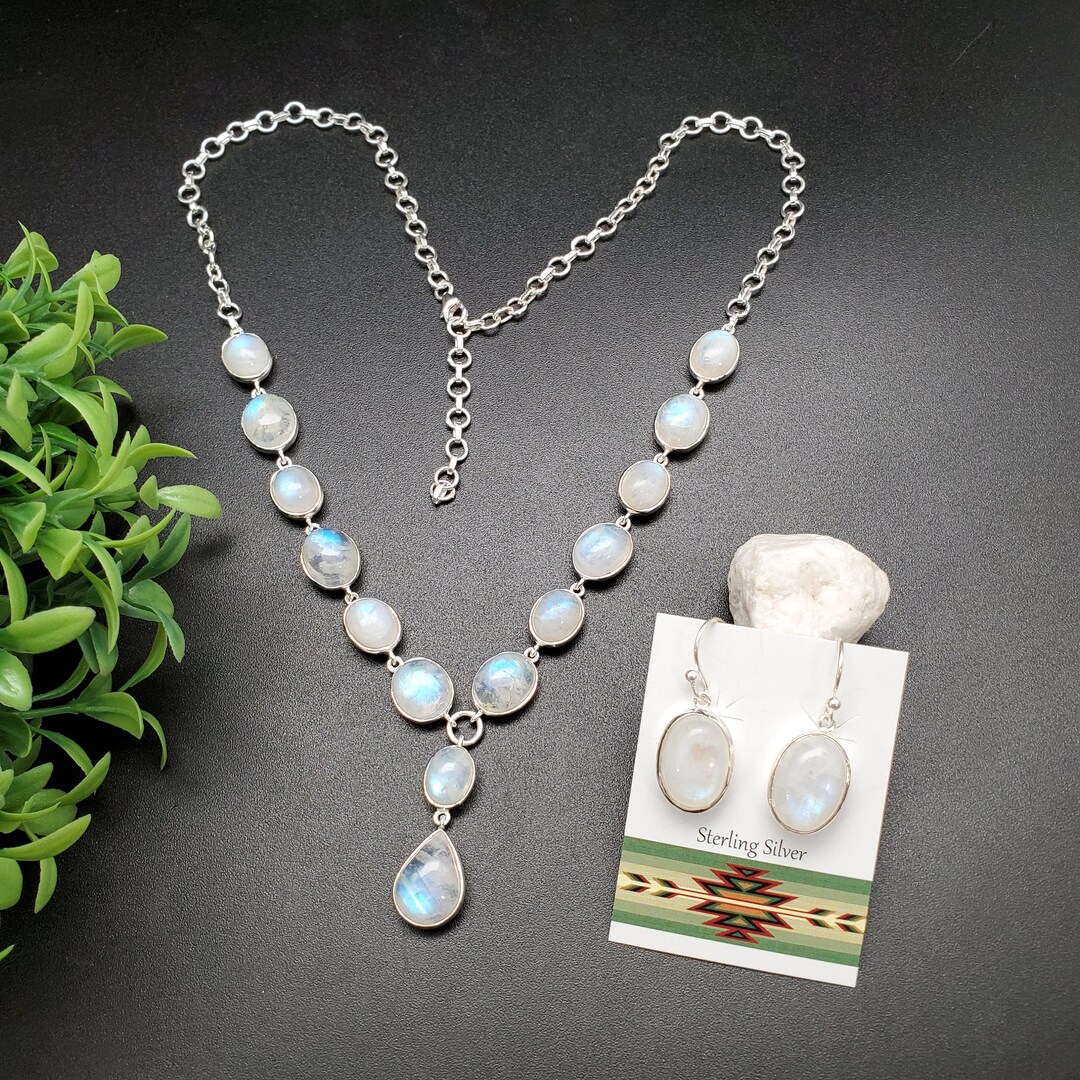 PLNT#342 | Unique Rainbow Moonstone Necklace Adjustable 14 to 19 Inches ...