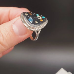 Inlay Ring #472 | Lovely Micro Inlay Southwest Ring Size | Sterling ...