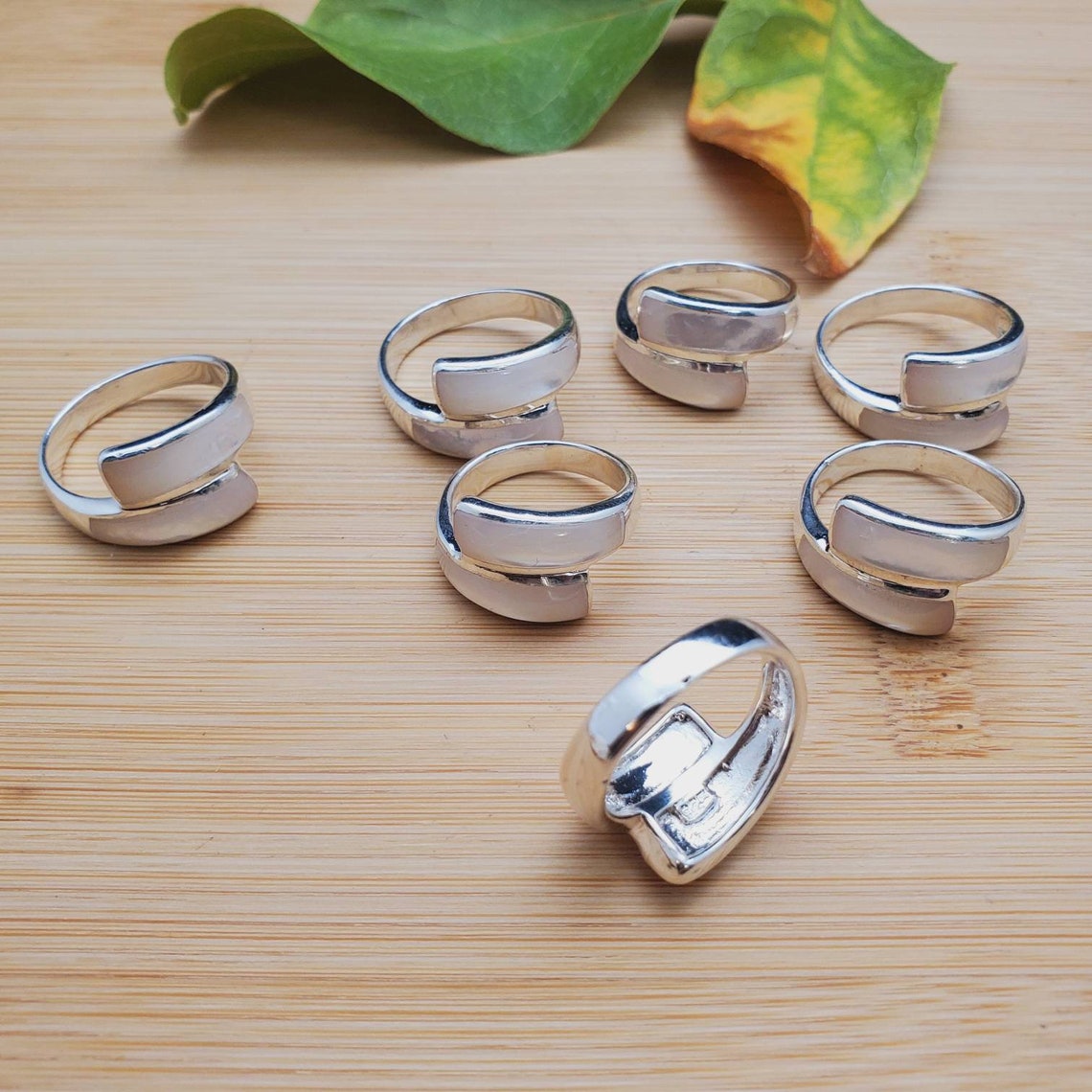 925forher White Mother of Pearl Inlay Ring Sterling Silver | Etsy