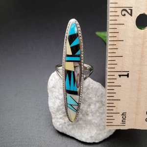 Inlay Ring #491 | Lovely Micro Inlay Southwest Ring Size | Sterling ...