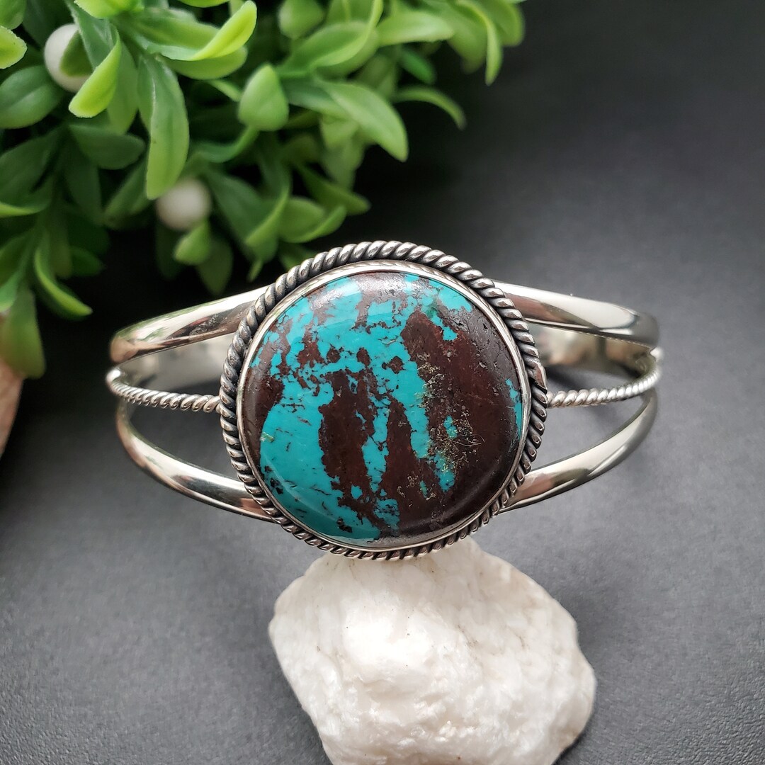 CW-010 | Tibetan Turquoise Bracelet Cuff | Sterling Silver Turquoise ...