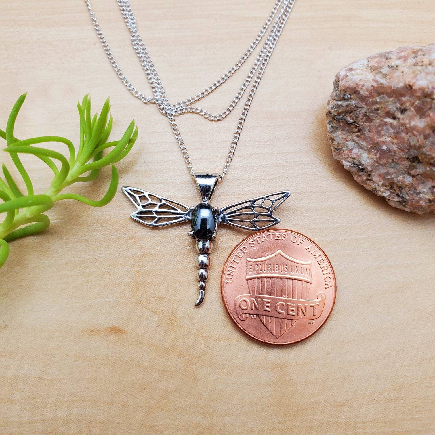 925ForHer Dainty Dragronfly Necklace Pendant With Silver Chain | Etsy