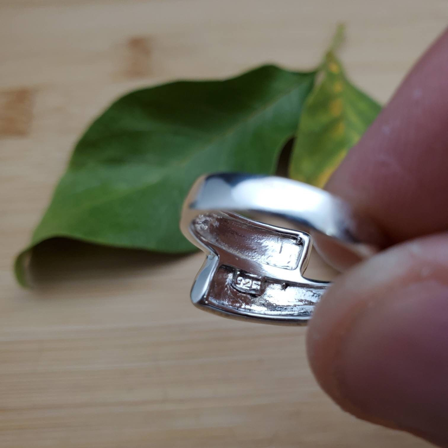 925forher White Mother of Pearl Inlay Ring Sterling Silver | Etsy