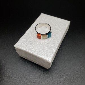 UH#98 Multicolor Inlay Ring Size 6 1/2 | Dainty Colors Inlay Ring ...