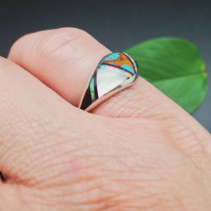 Inlay Ring #464 | Lovely Multicolor Inlay Southwest Ring | Sterling ...