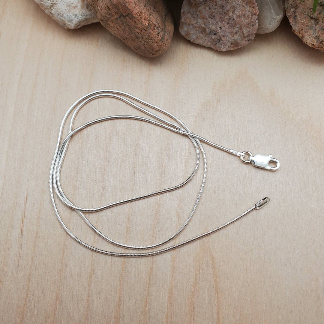 Silver Snake Chain Necklace 16" or 18" | Sterling Silver Chain Necklace ...