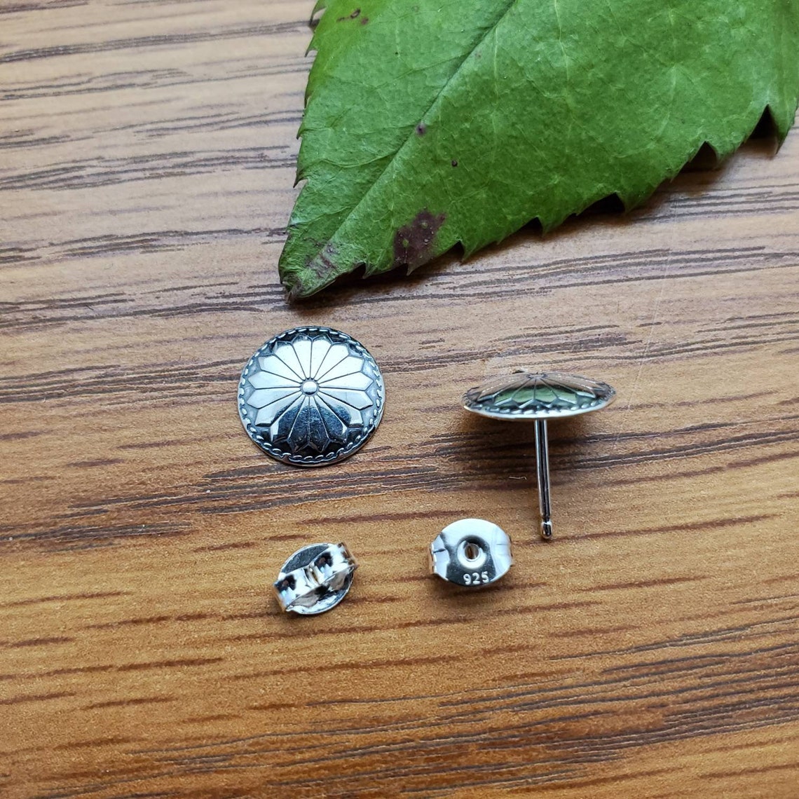 925forher Studs | Silver Concho Studs | Stamping Disc | 10mm | Simple ...