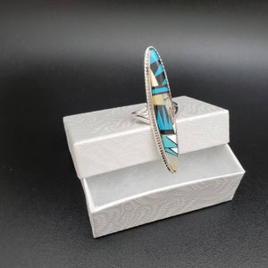 Inlay Ring #491 | Lovely Micro Inlay Southwest Ring Size | Sterling ...