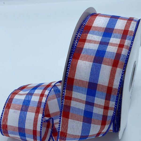 Plaid Wired Ribbon - Etsy