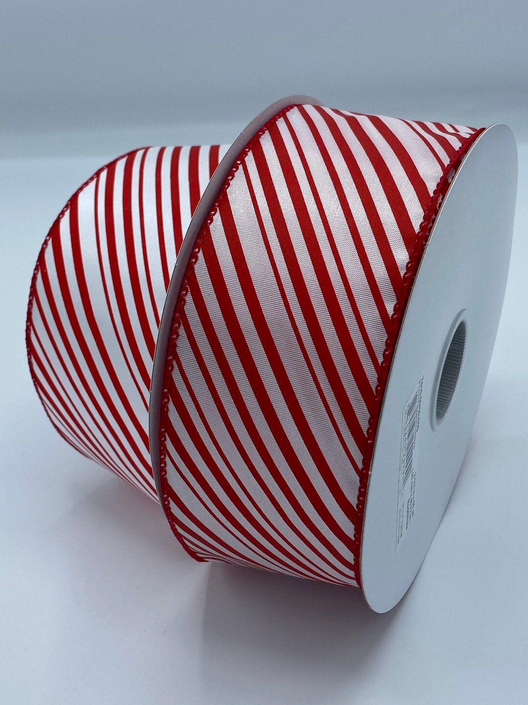 Peppermint Ribbon, 2.5” by 50 Yards, Candy Cane, Striped Red and White ...