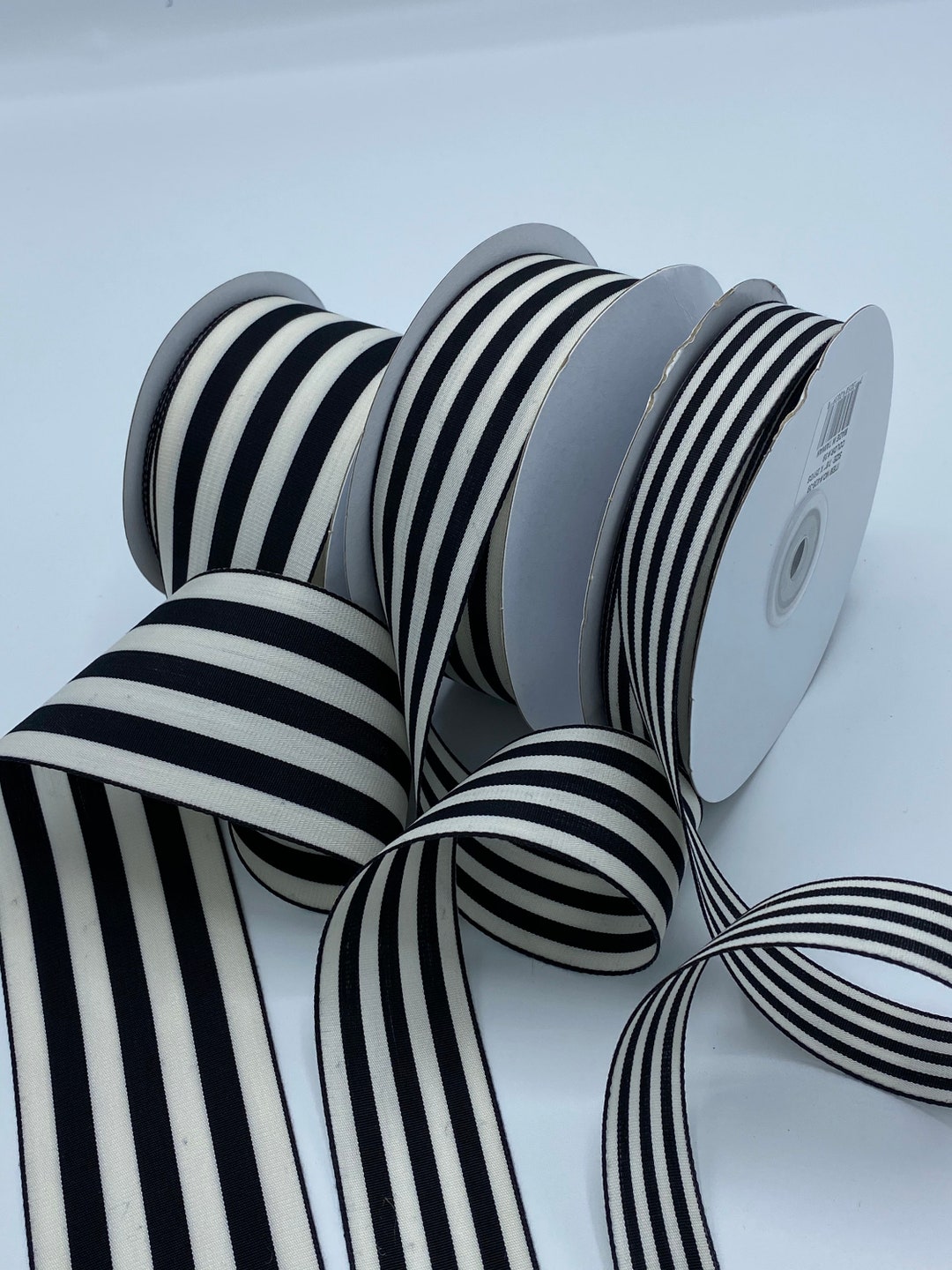 Woven Black Striped Ribbon - Etsy