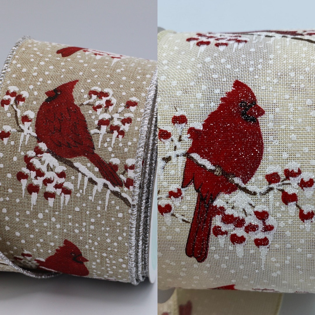 Cardinal Ribbon Collection ,2.5, Red Cardinal, Christmas Ribbon - Etsy