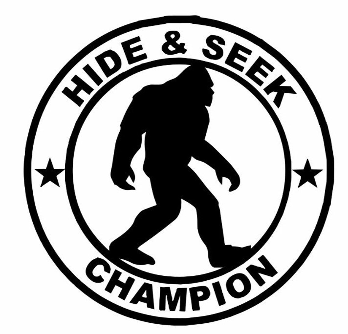 5.5 bigfoot Hide and go seek champion sasquatch yeti sticker | Etsy