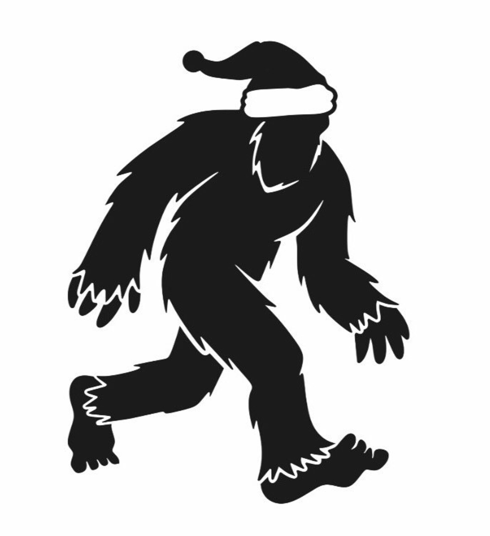 7 bigfoot sasquatch wearing Santa hat for Christmas Xmas | Etsy