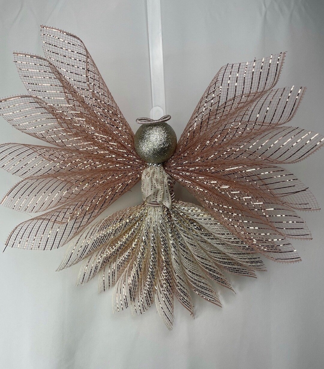 Rose Gold Angel Tree Topper Wreath Ornament by Fofa Home Decor, Ready ...