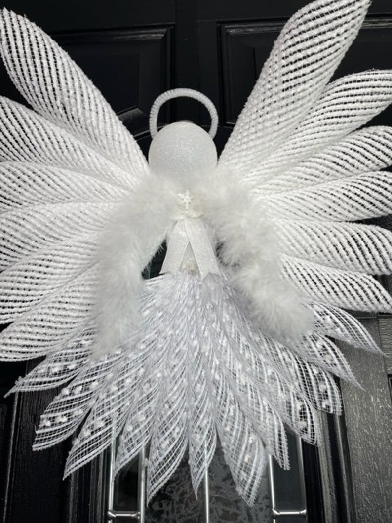 Snowy White Angel Tree Topper by Fofa Home Decor, Ready to Ship - Etsy
