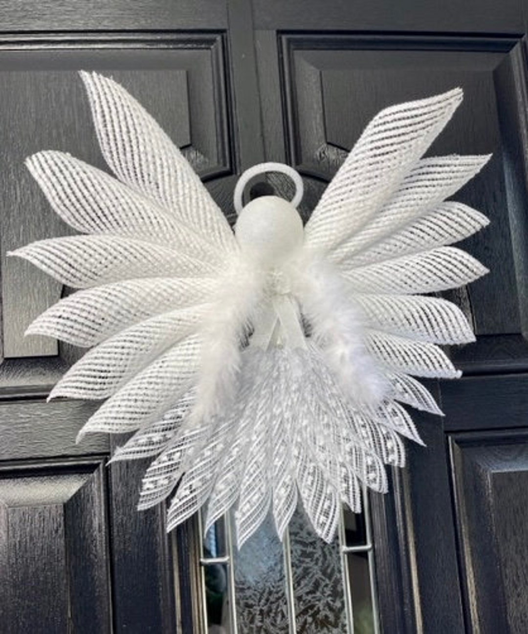 Snowy White Angel Tree Topper by Fofa Home Decor, Ready to Ship - Etsy