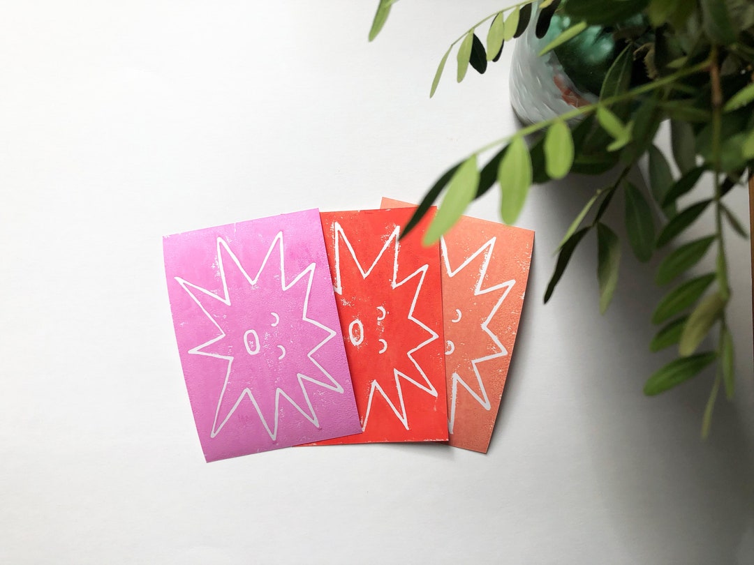 Christmas Post Linocut With Star Christmas Card Art Print - Etsy