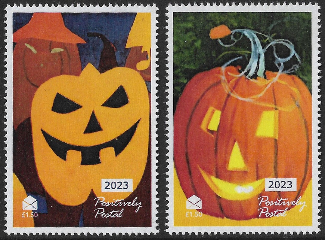 2023 Positively Postal Halloween Unmounted Mint Pumpkin Artistamps X 2 ...
