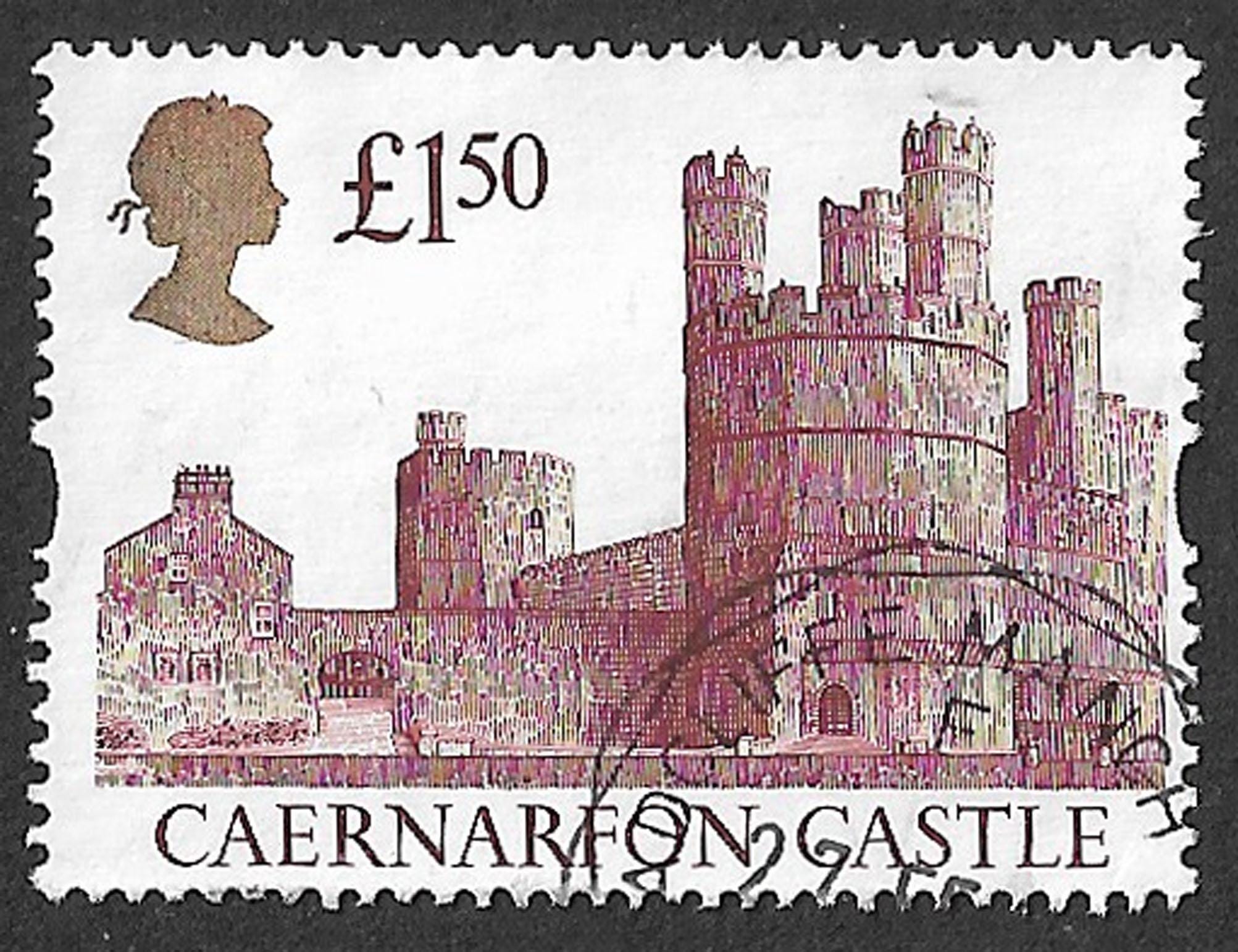 Wales Caernarfon Castle Stamps: 16 Used 1992 Queen Elizabeth II ...