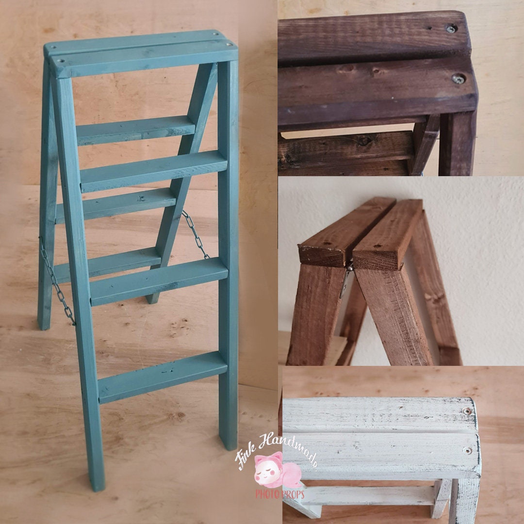Wooden Ladder 80 Cm. Wooden Stairs Handmade Climbing Ladder Step Ladder ...