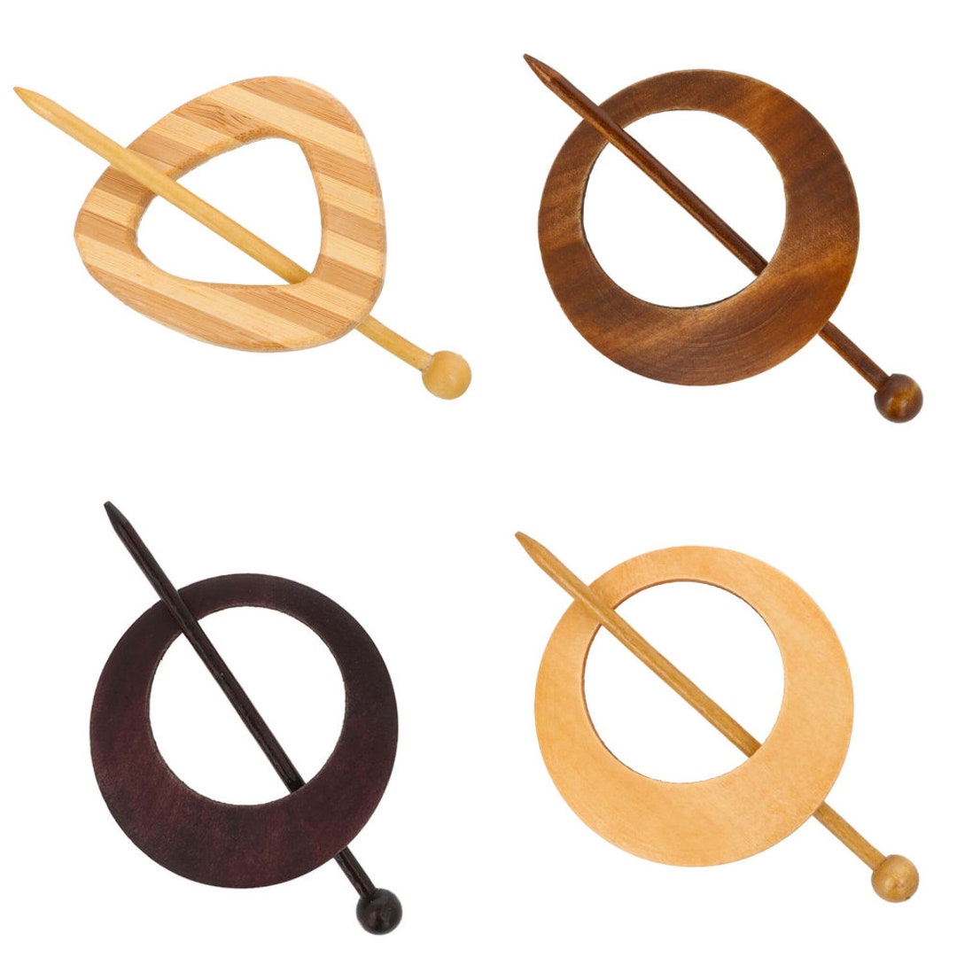 Scarf Brooch Wood Oval and Heart 80 Mm Scarf Clasp Scarf Clasp Hair ...