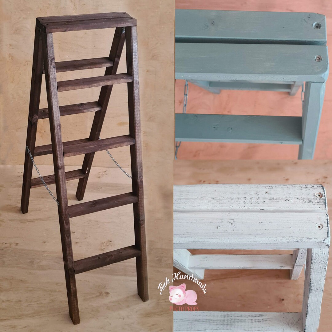 Wooden Ladder 100 Cm. Handmade Vertical Ladder, Stepladder, Ladder ...